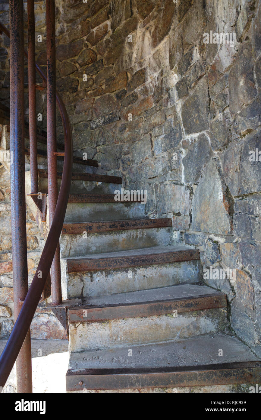 Mt. Battie Tower on the summit of Mt. Battie in Camden Hills State Park ...