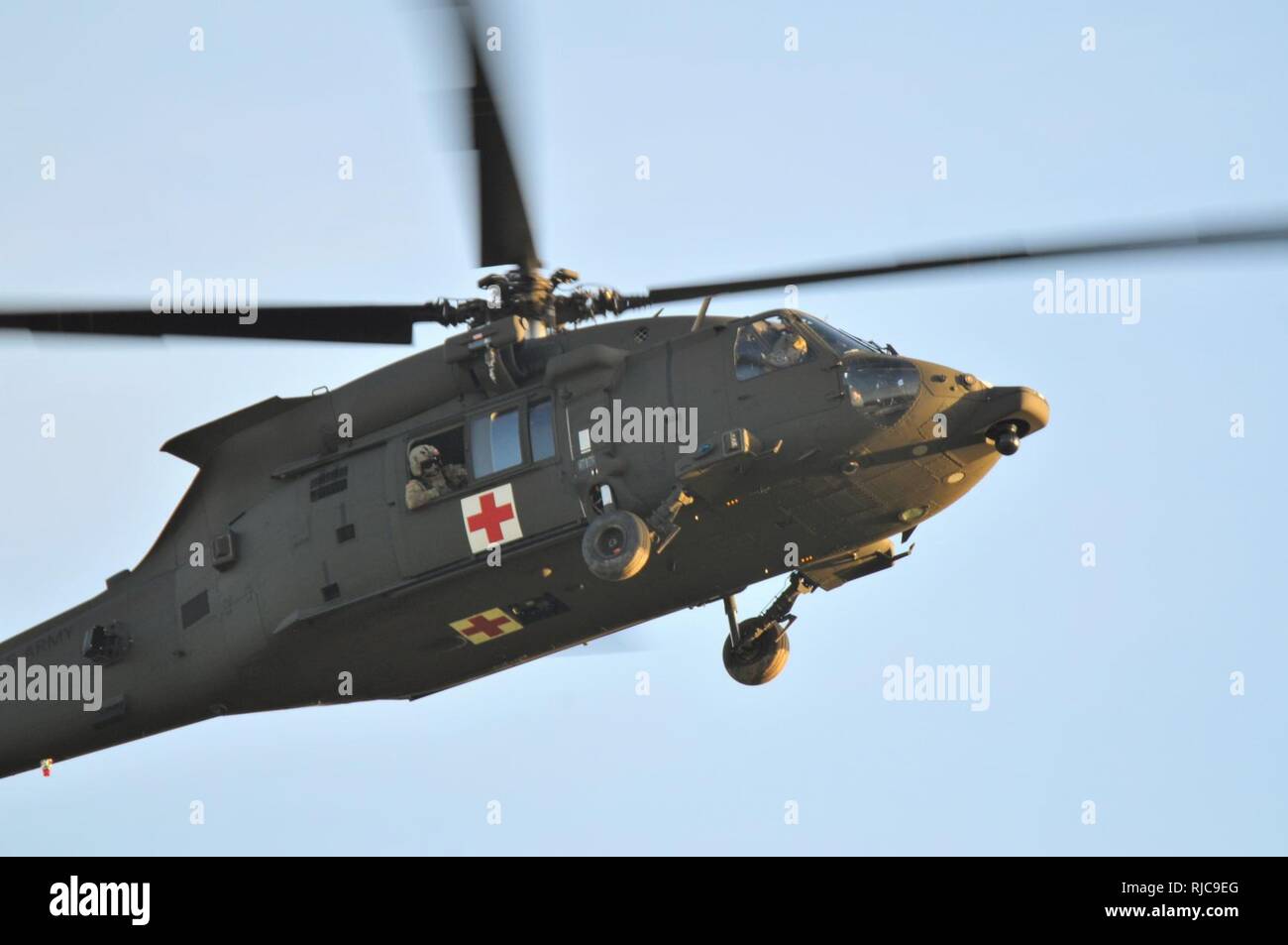 A U.S. Army HH-60 MEDEVAC helicopter from the 1st Air Cavalry Brigade ...