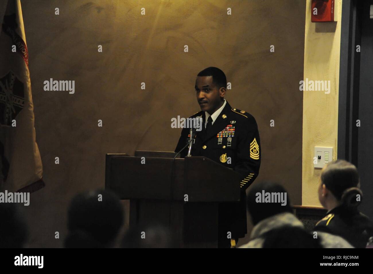 Command Sgt. Maj. Michael Bostic, 10th Special Troops Battalion senior ...