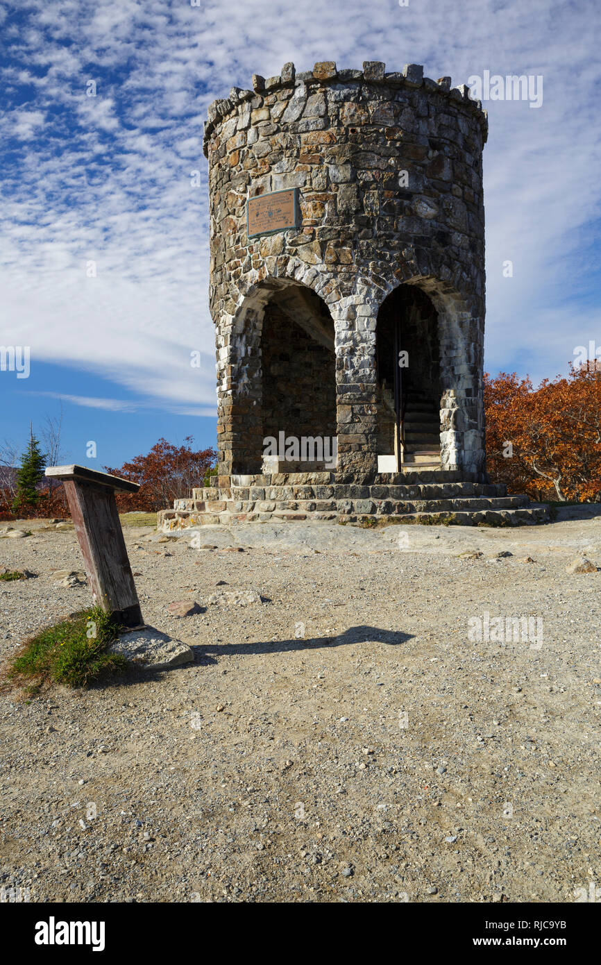 Mt. Battie Tower on the summit of Mt. Battie in Camden Hills State Park ...