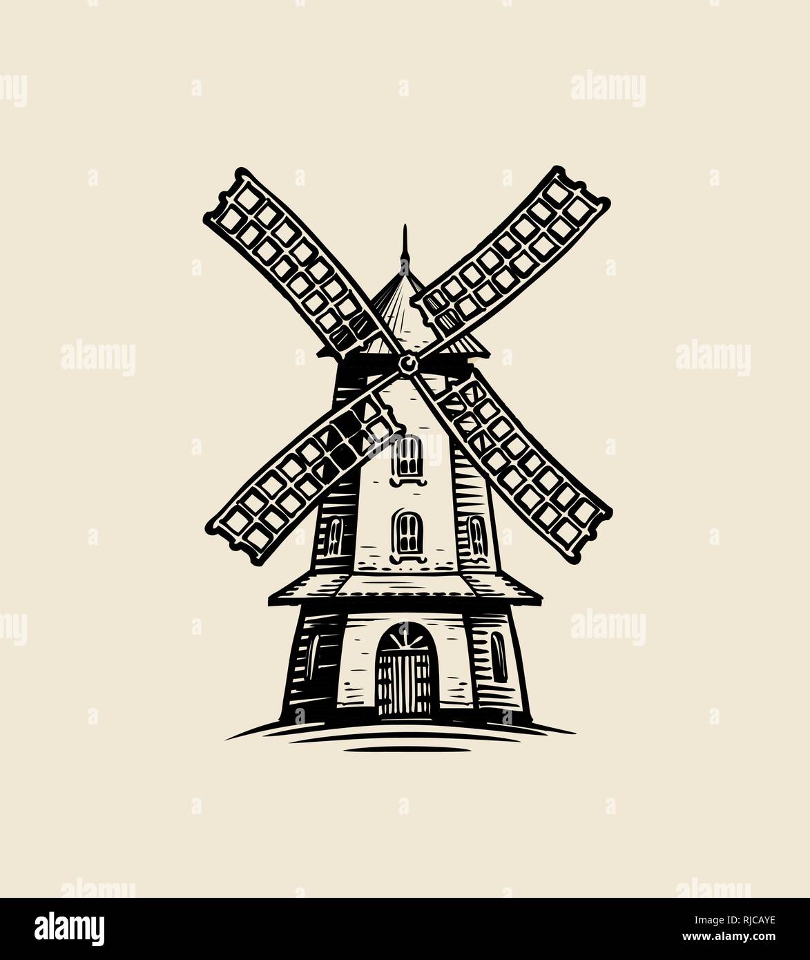 Windmill logo hi-res stock photography and images - Alamy