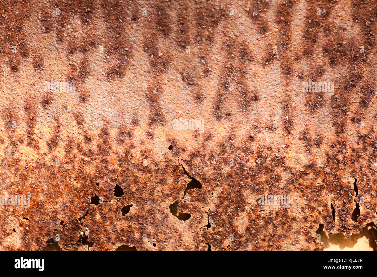 Rusted and corroded steel background theme. Rust erodes the metal sheet ...