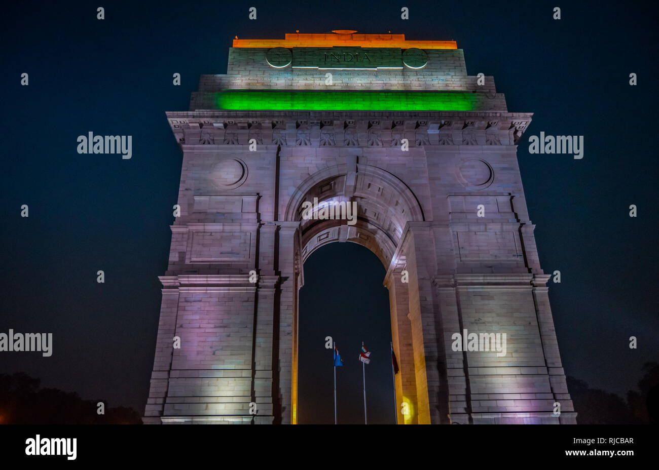 India national flag light night hi-res stock photography and images - Alamy