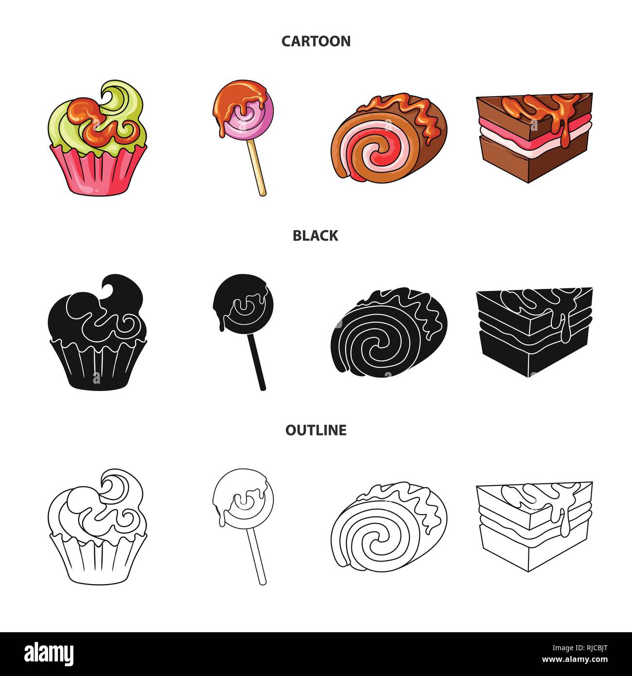 Vector design of confectionery and culinary logo. Set of confectionery ...