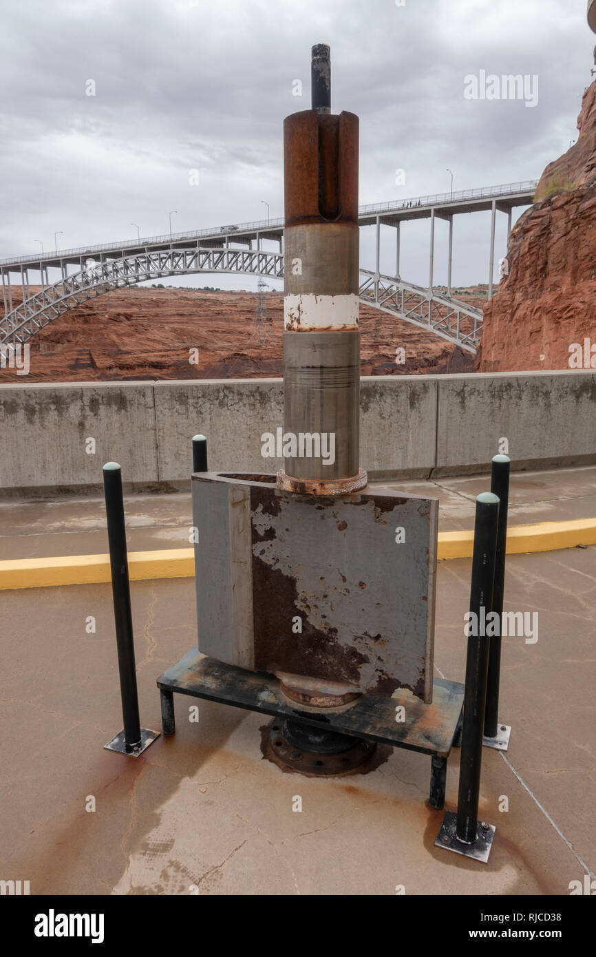 A stainless steel wicket gate used in the Glen Canyon Dam as seen on ...