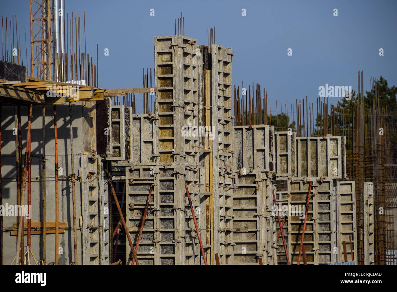 Construction of a residential building, reinforced concrete structures ...