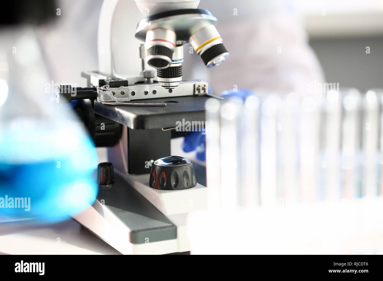 Head microscope on the background laboratory Stock Photo - Alamy