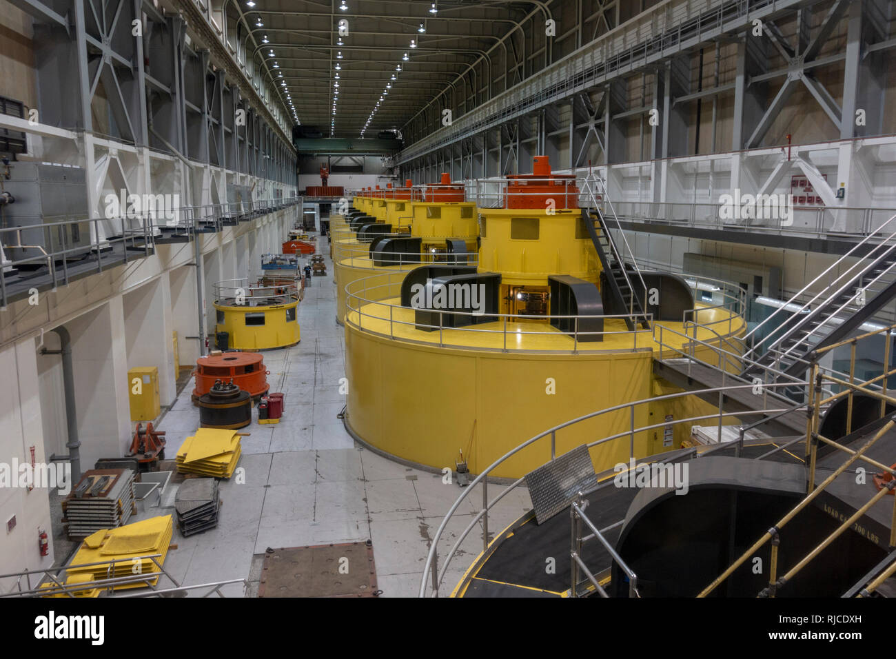 Inside the turbine hall at the Glen Canyon Dam, Page, Arizona, United ...