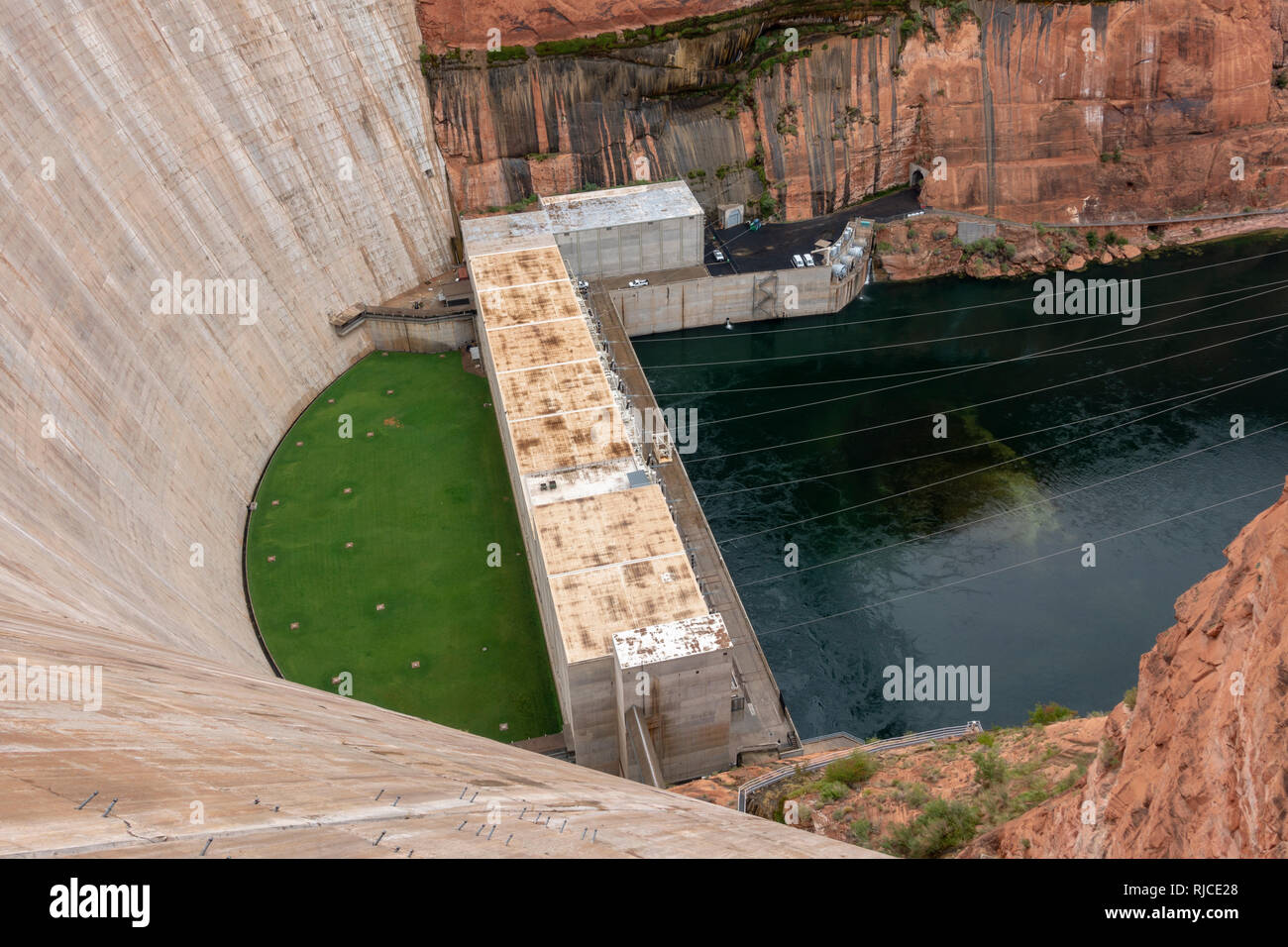 The turbine hall, Glen Canyon Dam, Page, Arizona, United States. The ...