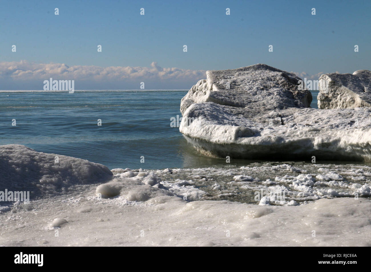 ice formations at beach Stock Photo - Alamy