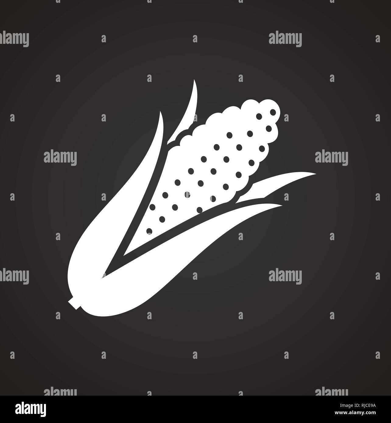Corn icon on black background for graphic and web design, Modern simple ...