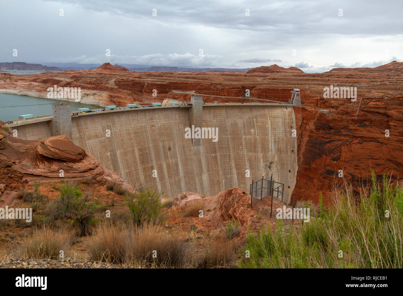 The Glen Canyon Dam, Page, Arizona, United States. The dam is a ...