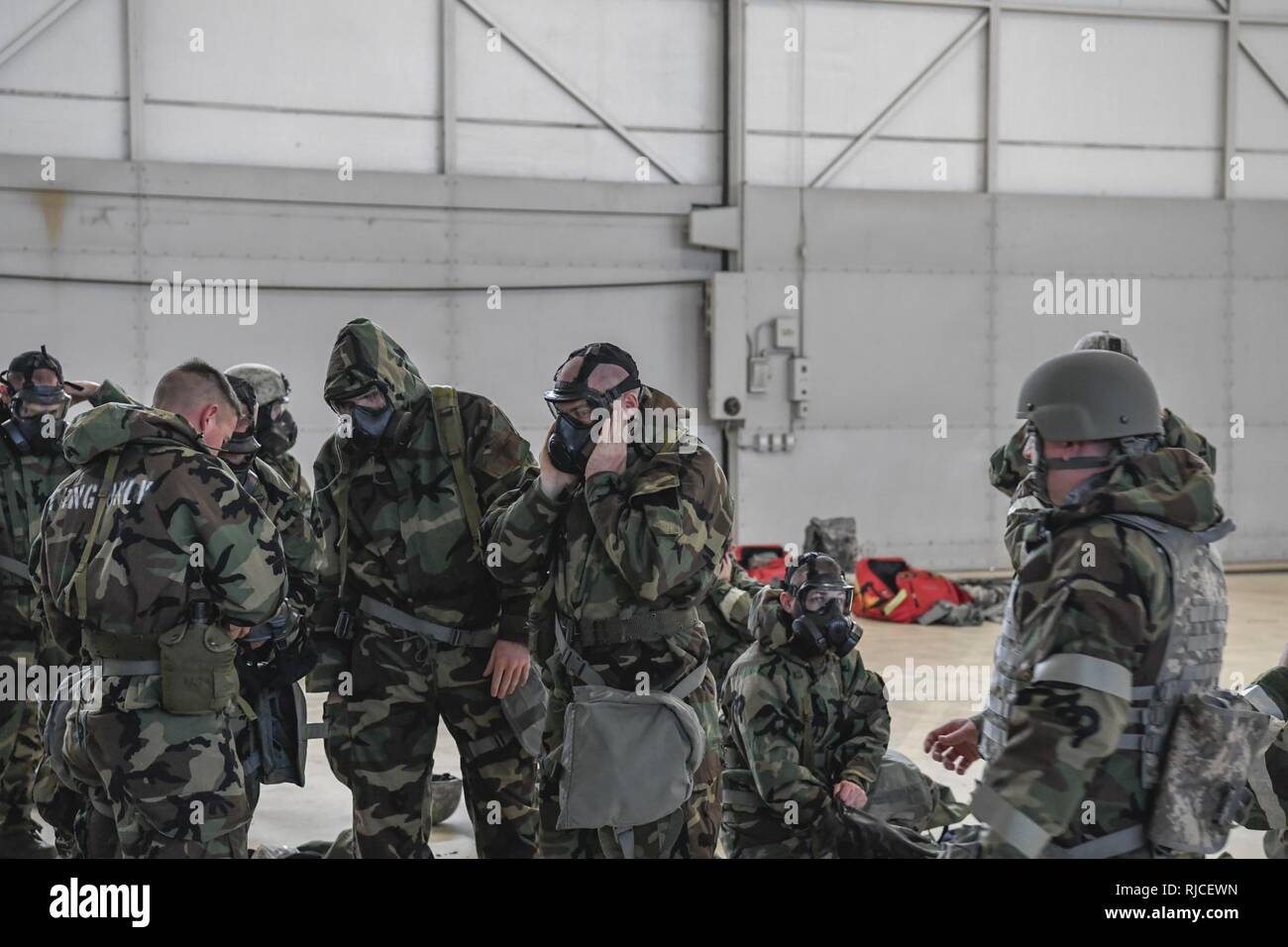 Airman with the 110th Attack Wing, Battle Creek Mich., go through ...
