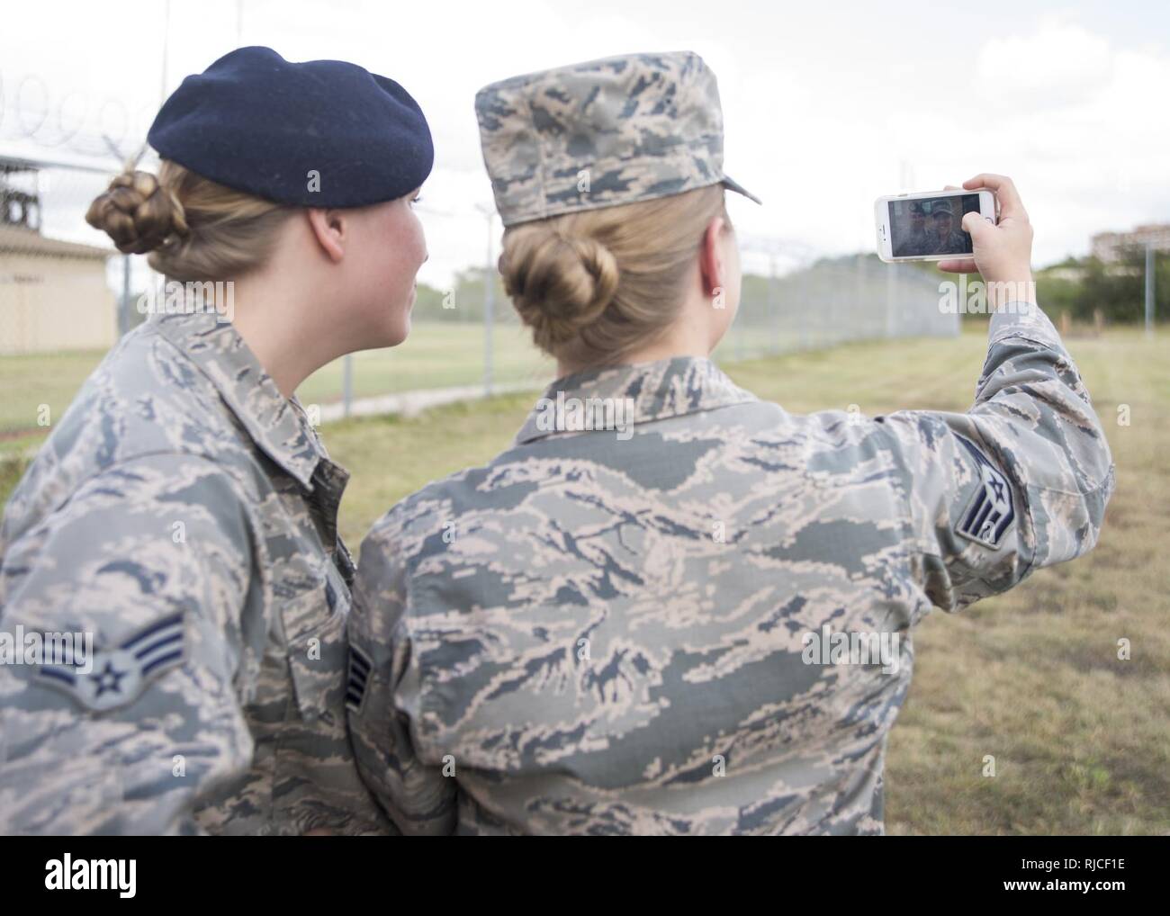 Senior Airman Kaley Weir (left), 802nd Security Forces Squadron ...