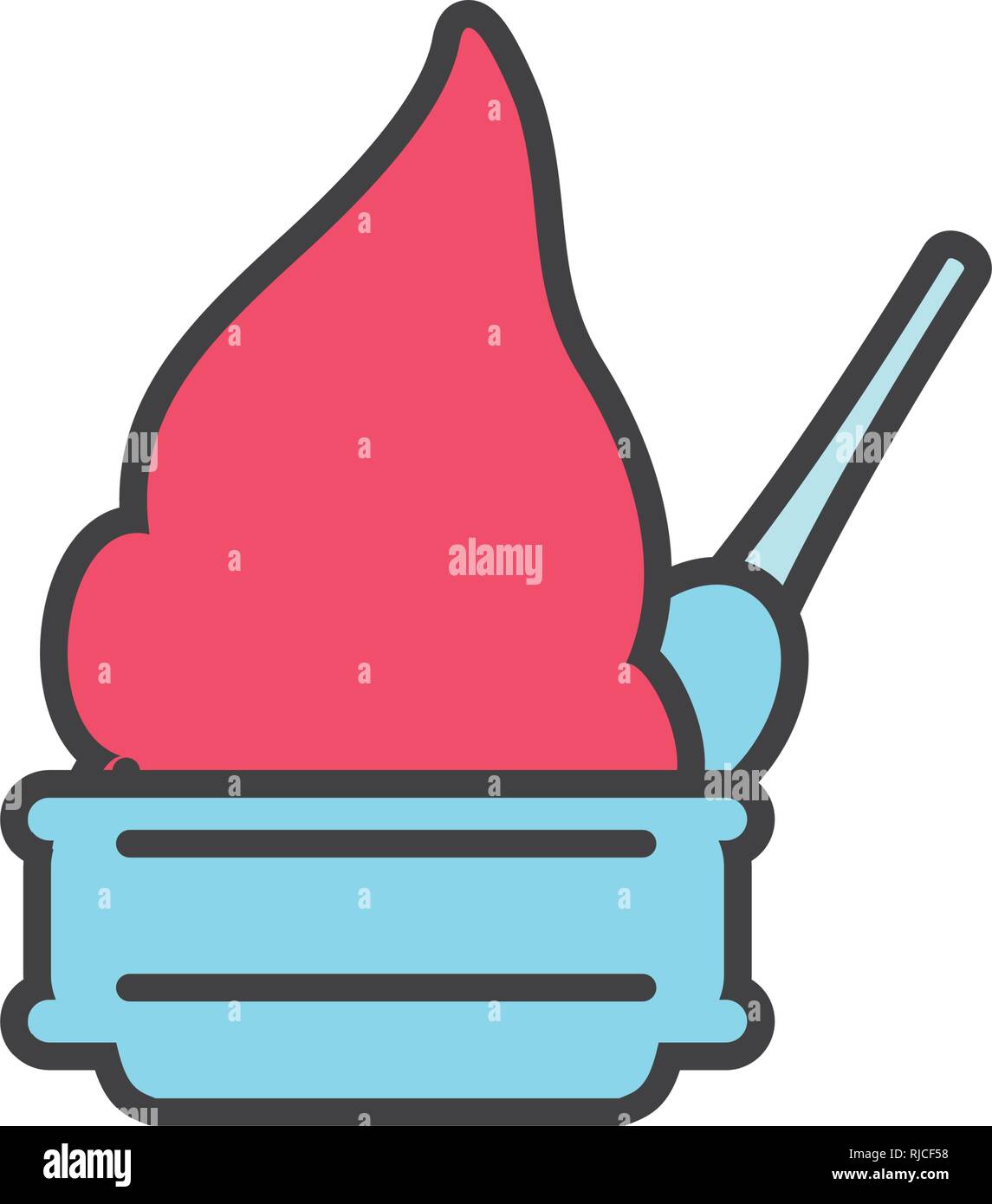 delicious ice cream in cup with spoon vector illustration design Stock ...