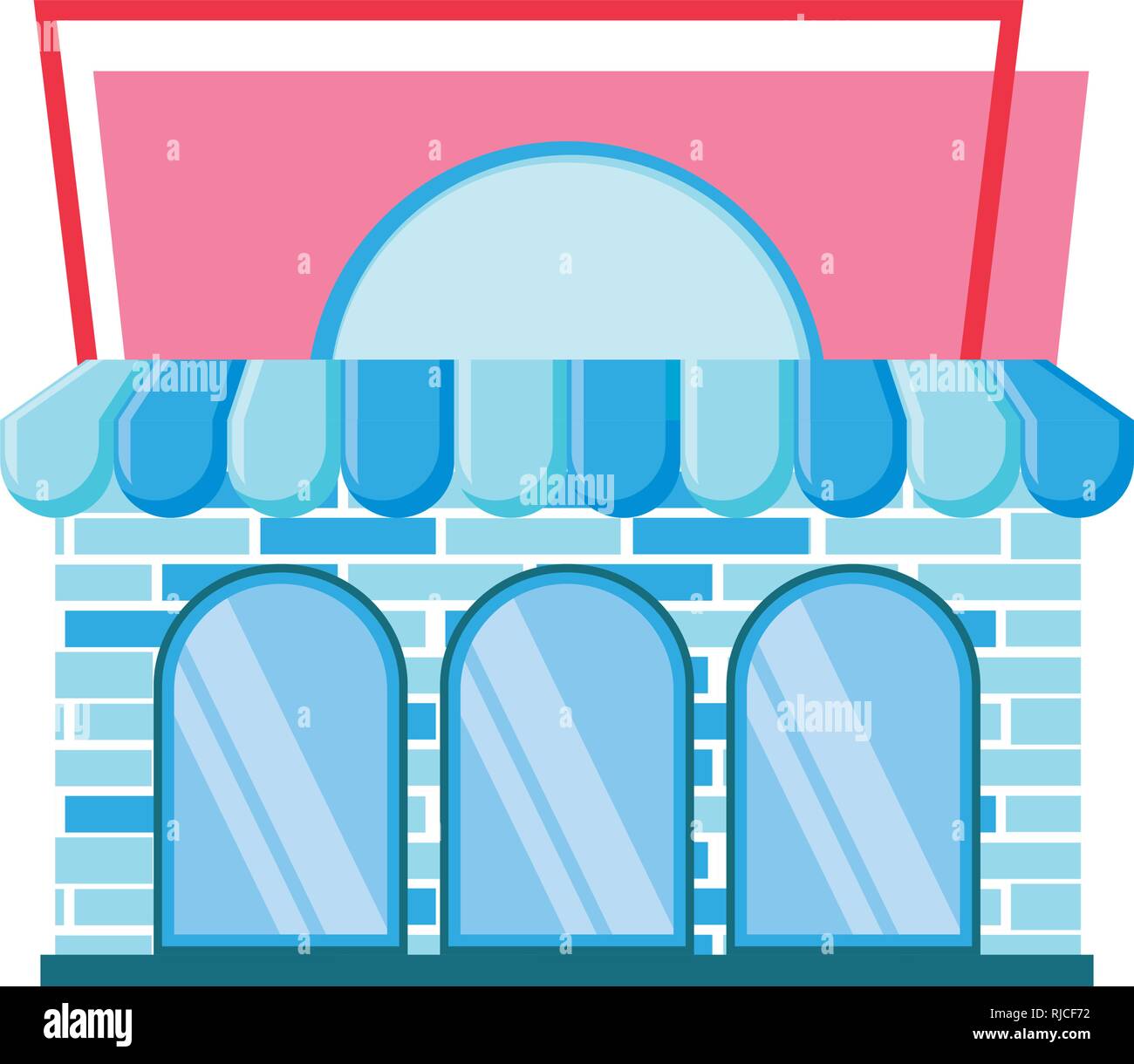 ice cream store facade with parasol vector illustration design Stock ...