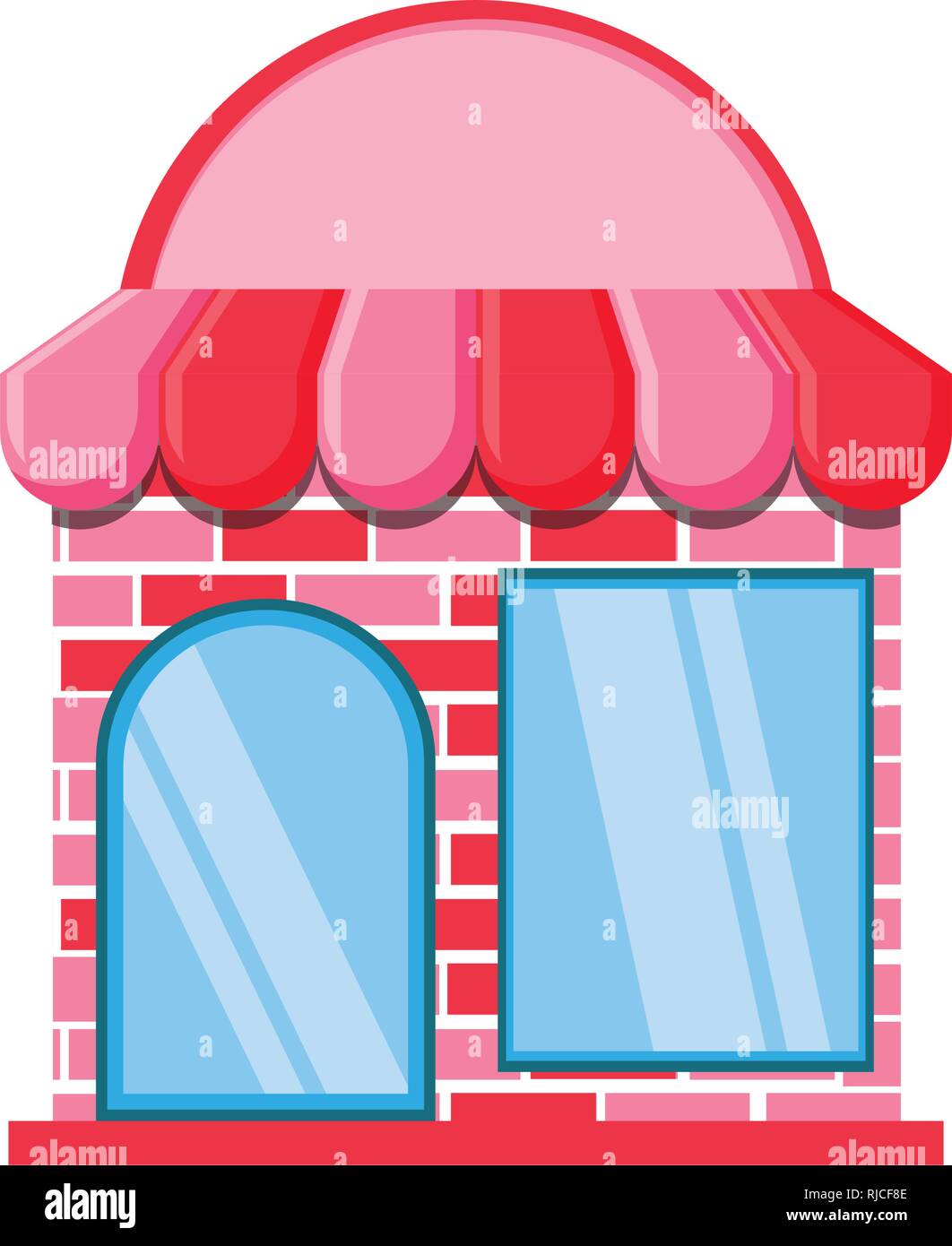 ice cream store facade with parasol vector illustration design Stock ...