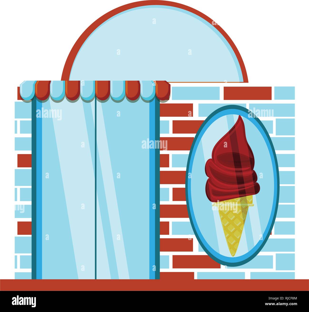 ice cream store facade with parasol vector illustration design Stock ...