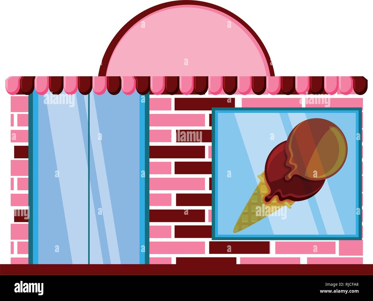 ice cream store facade with parasol vector illustration design Stock ...
