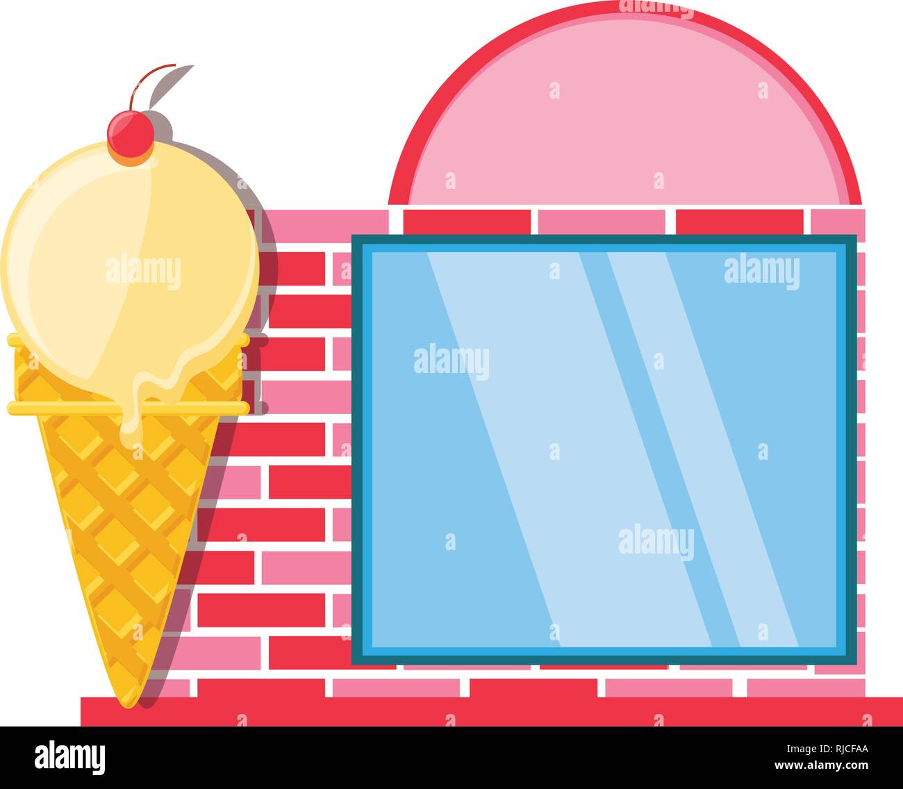 ice cream store facade isolated icon vector illustration design Stock ...