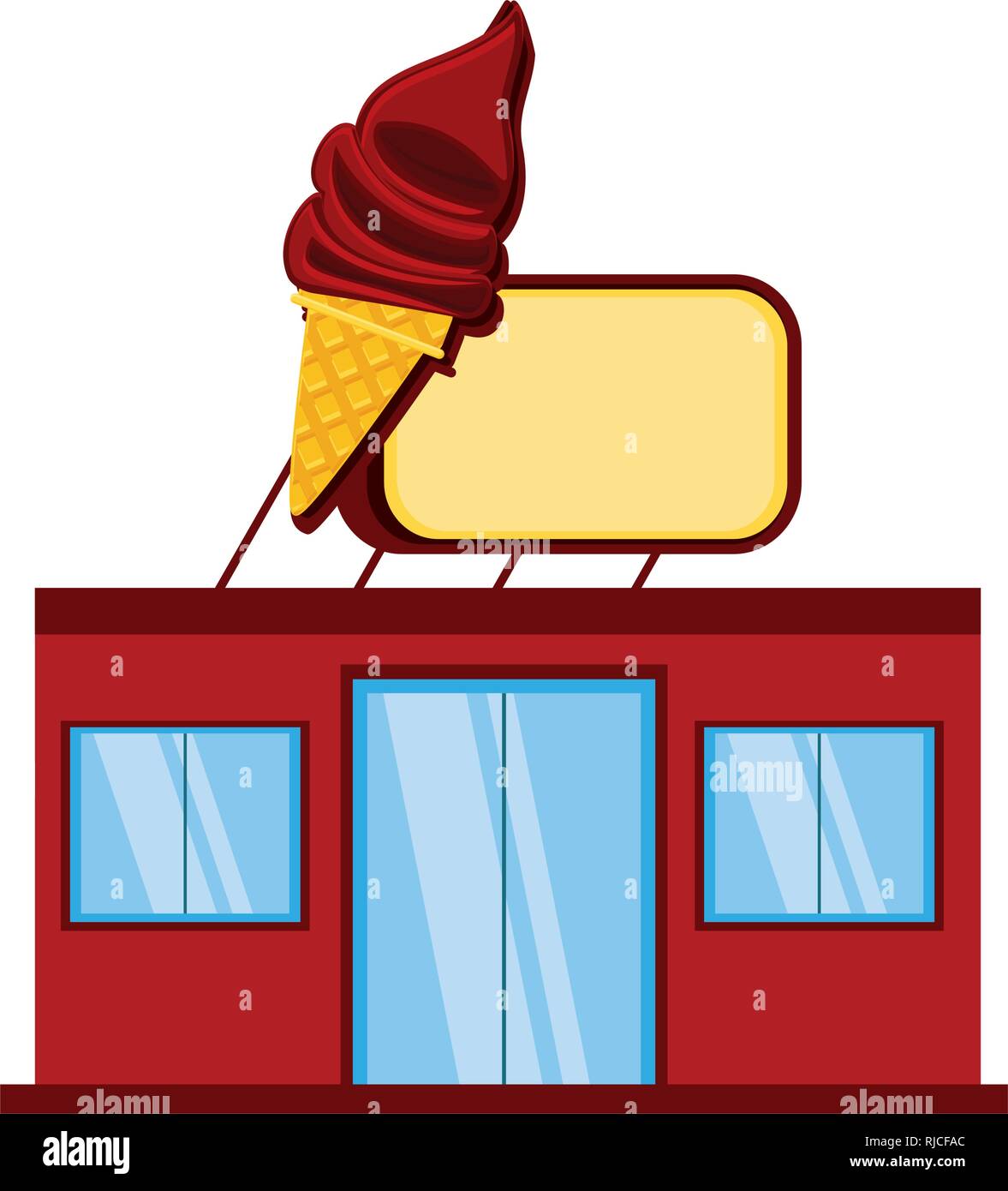 ice cream store facade isolated icon vector illustration design Stock ...