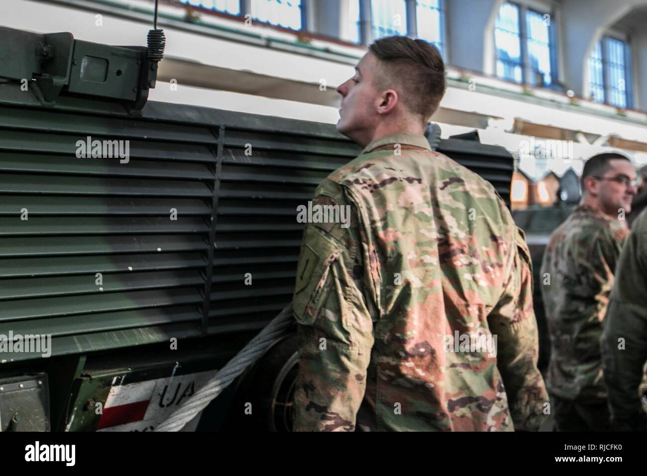 Spc. Dalton Hitchcock, a track vehicle mechanic with Company E, 82nd ...