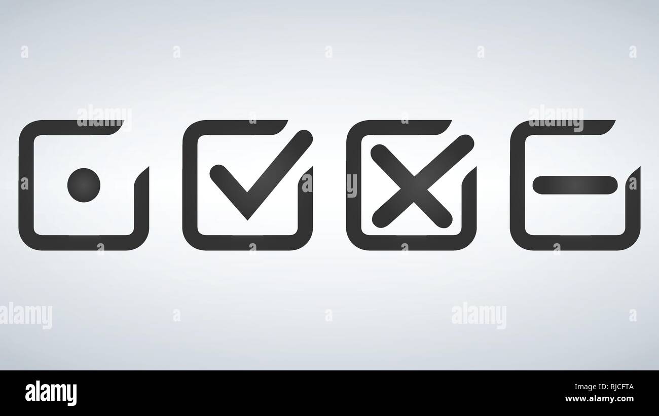 line check mark or check box cross icons . flat style vector ...