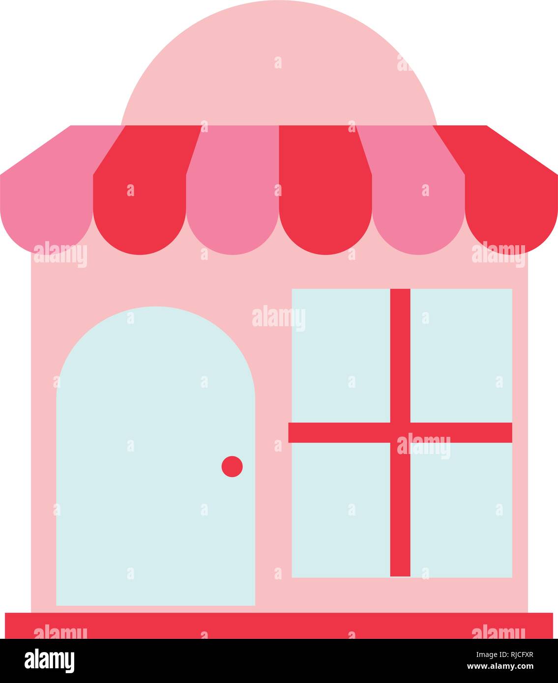 ice cream store facade with parasol vector illustration design Stock ...