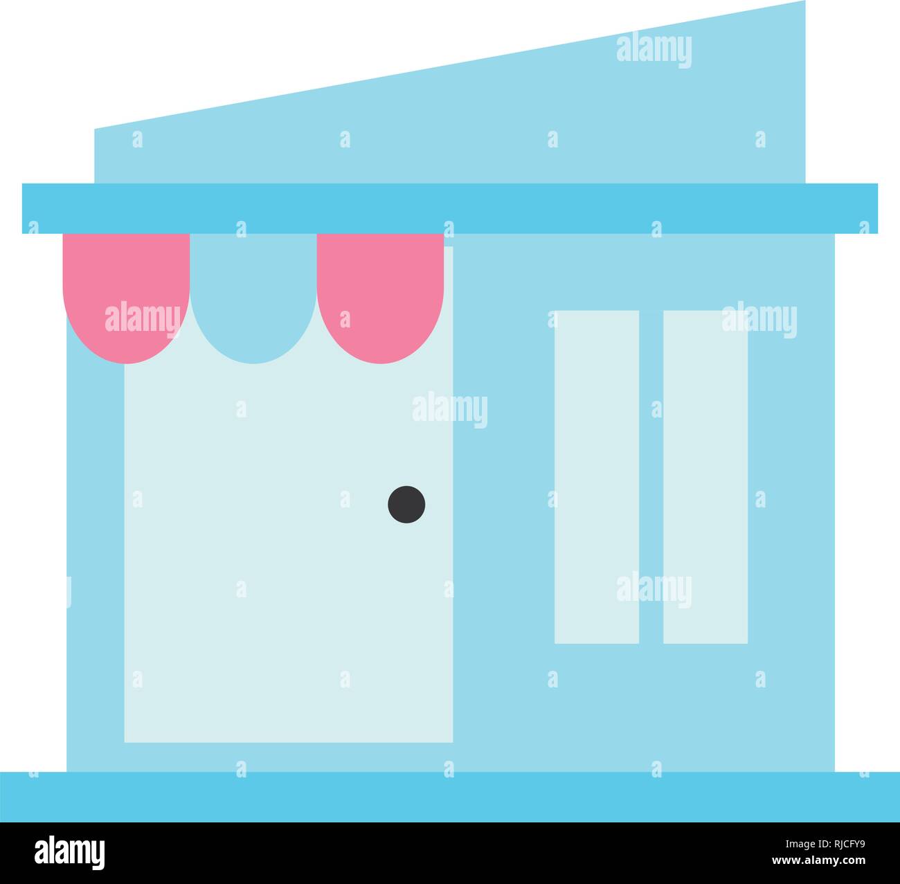 ice cream store facade with parasol vector illustration design Stock ...