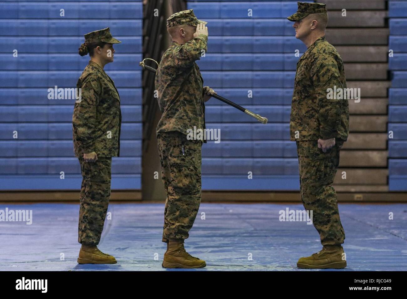 U.S. Marine Corps Sgt. Maj. Joshua J. Smith, off going sergeant major ...