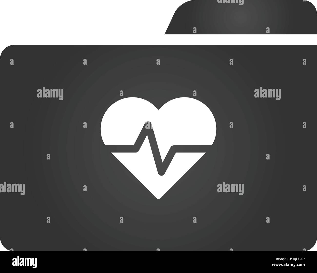 Folder Icon with al mheart and beat in trendy flat style isolated on ...