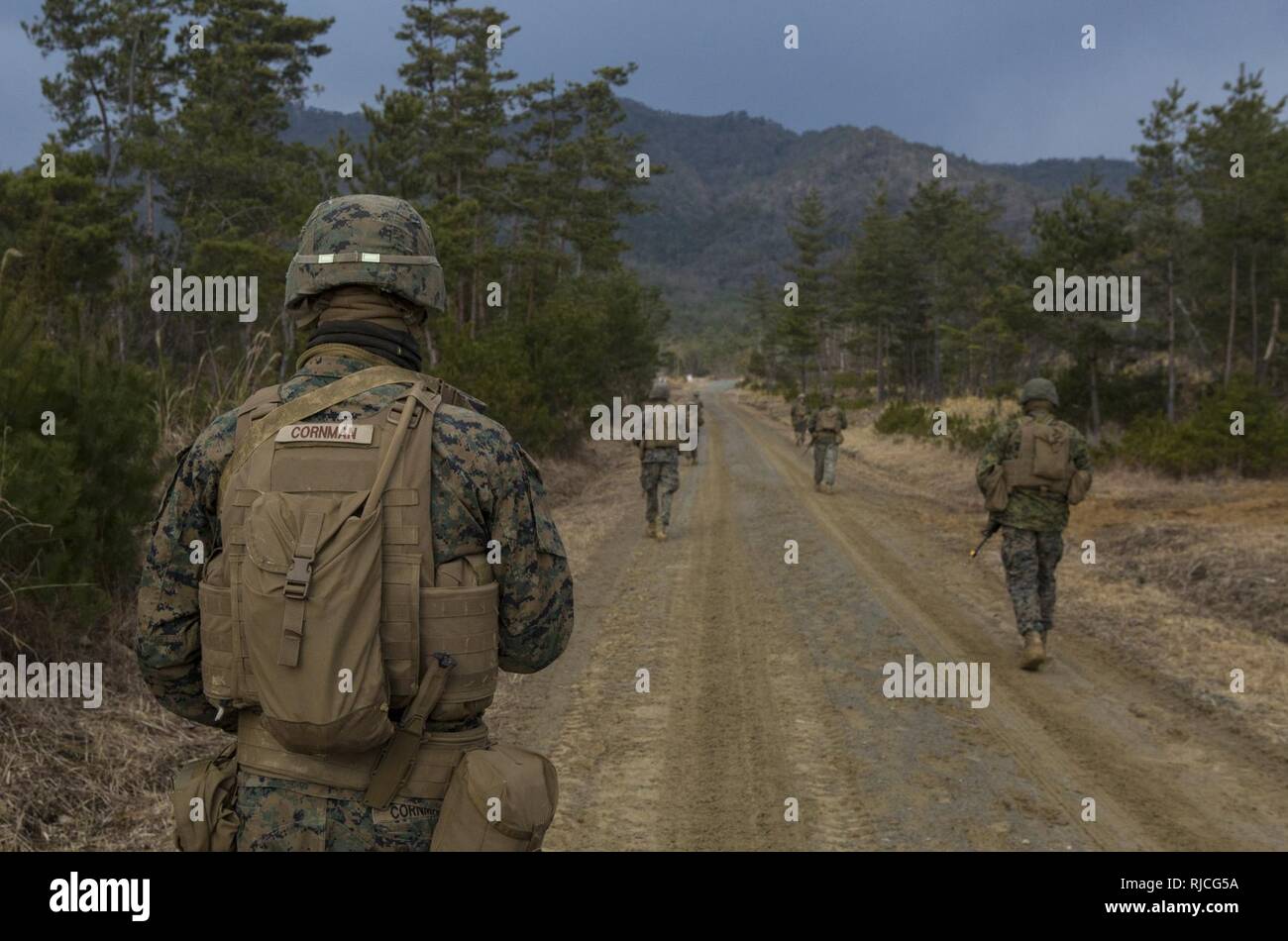 U.S. Marines with Marine Wing Support Squadron (MWSS) 171 conduct zone ...