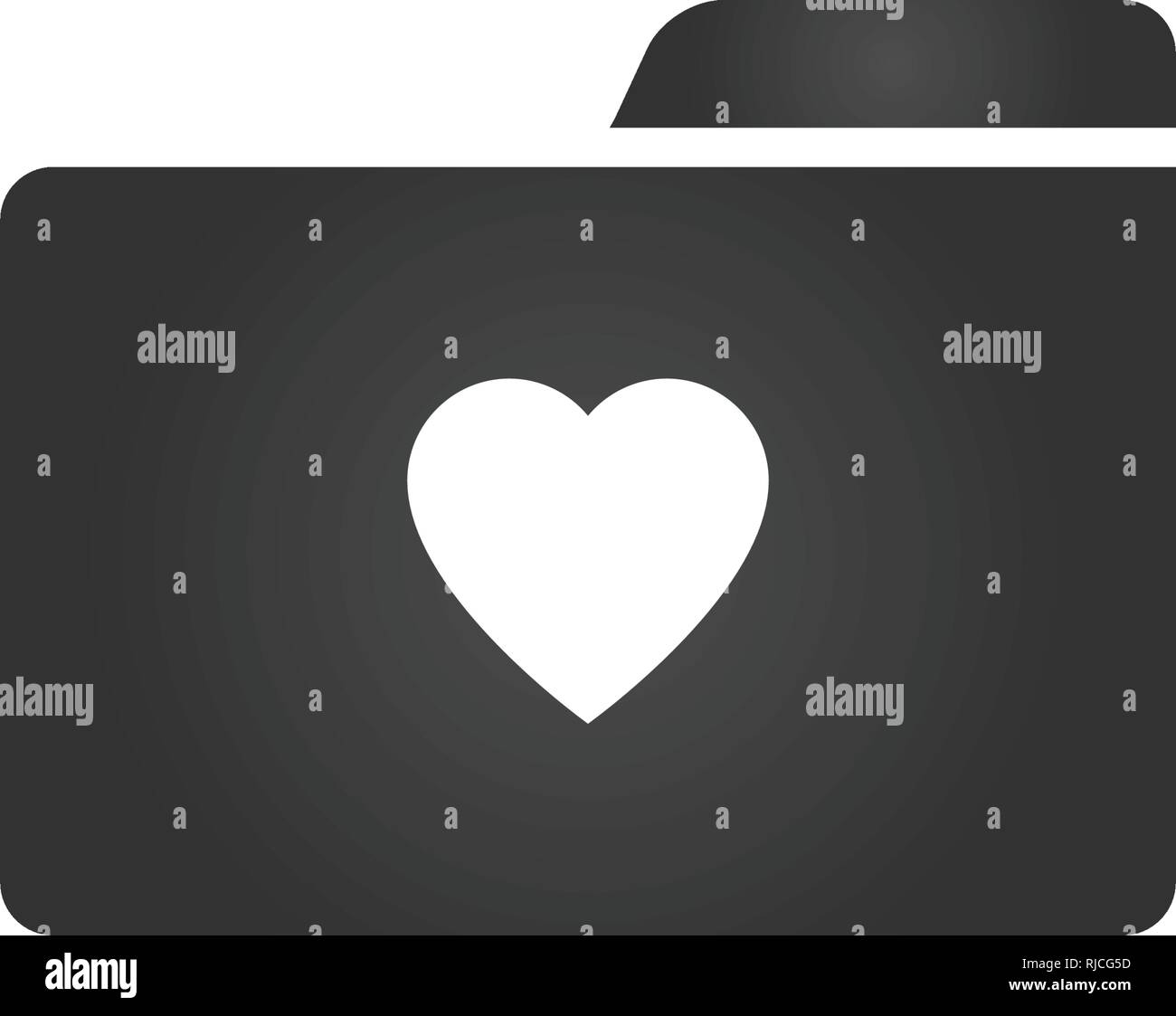 Folder Icon with heart in trendy flat style isolated on white ...