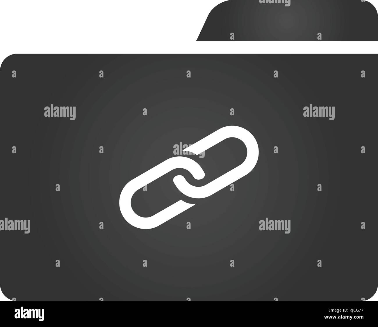 Folder Icon with link icon in trendy flat style isolated on white ...