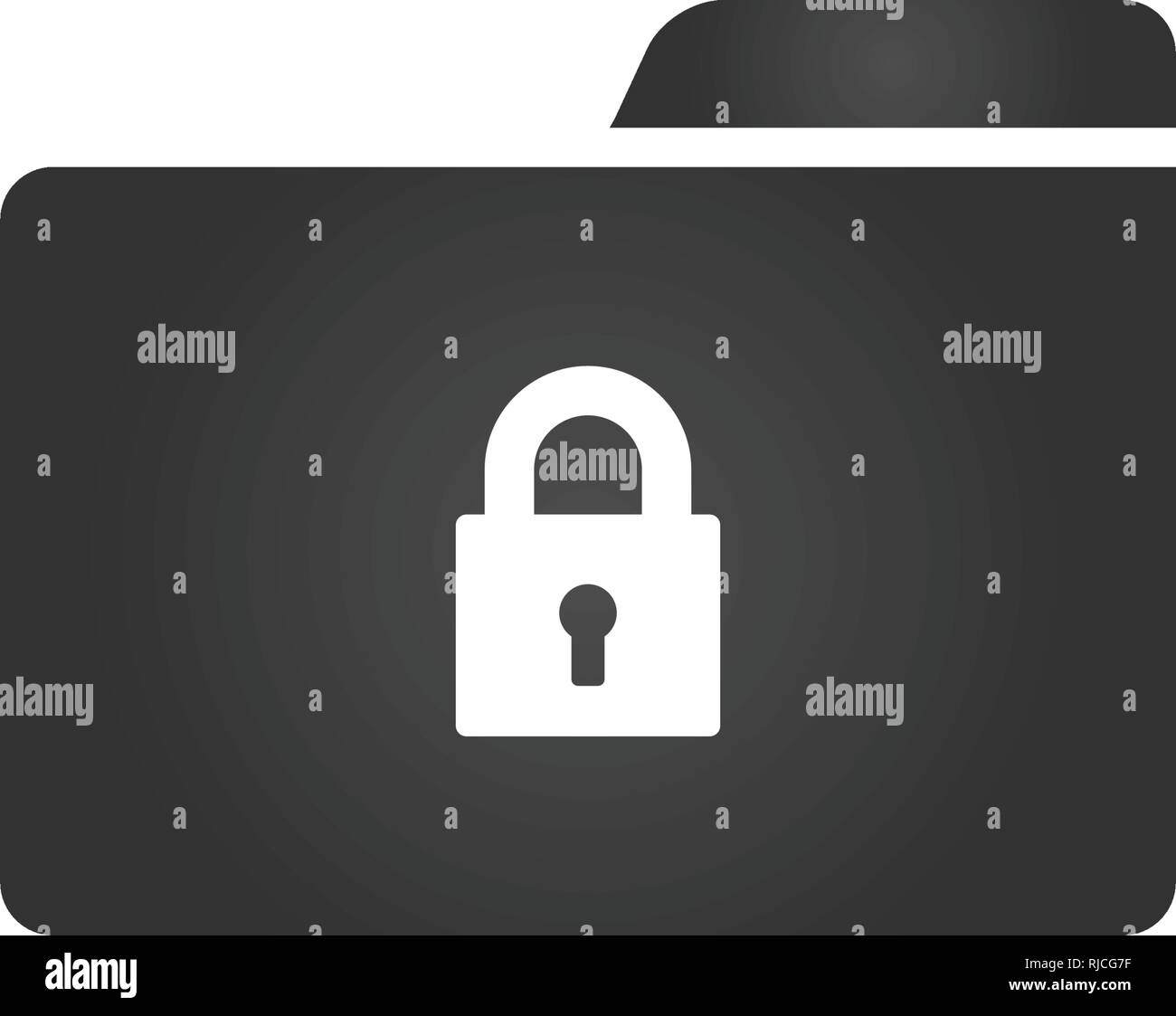 Folder Icon with lock icon in trendy flat style isolated on white ...