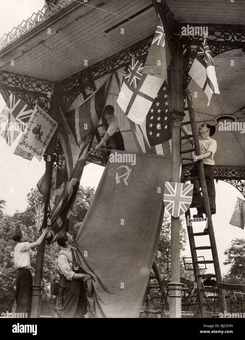 Flags world war two allies hi-res stock photography and images - Alamy