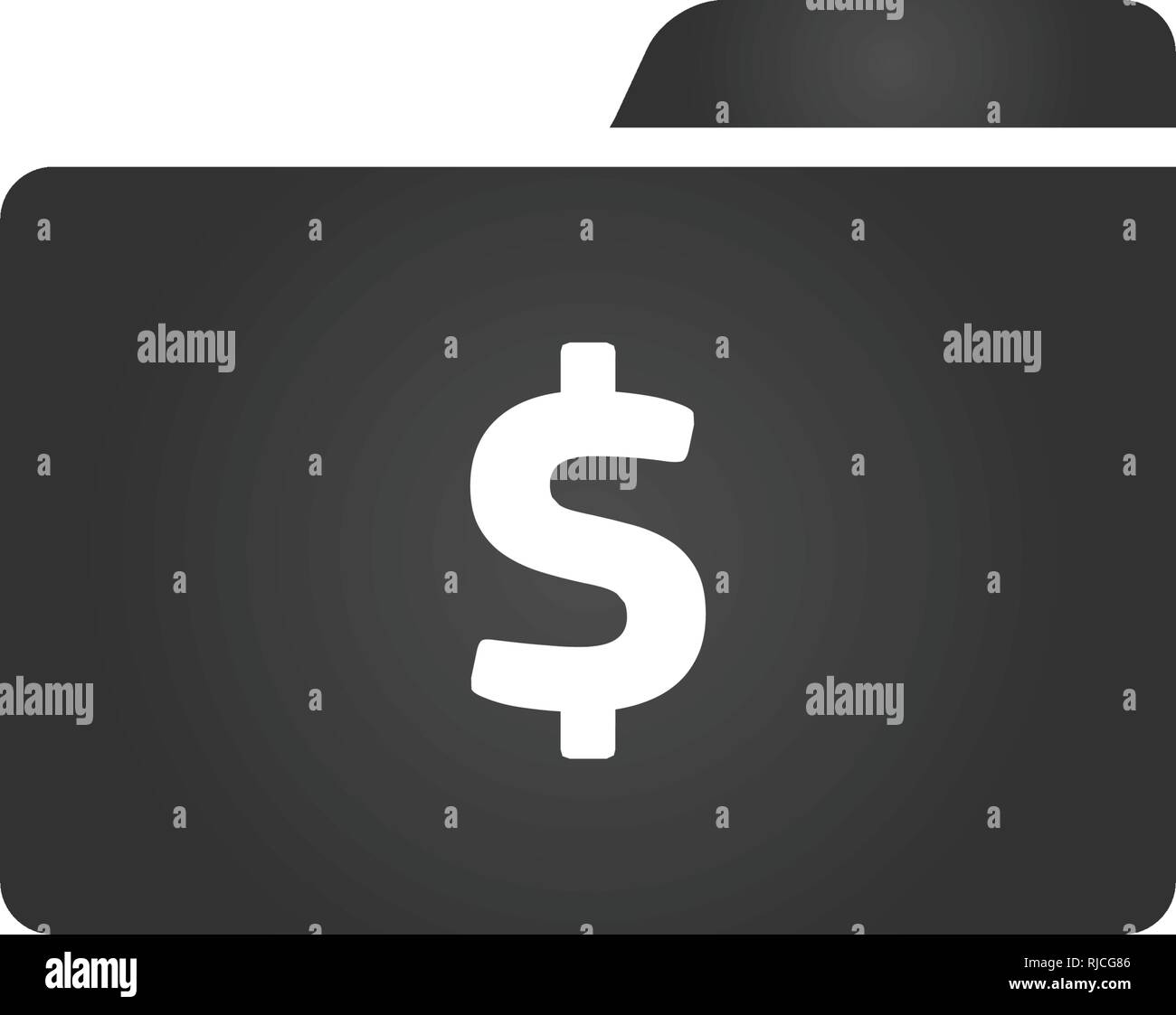 Folder Icon w dollar sign in trendy flat style isolated on white ...