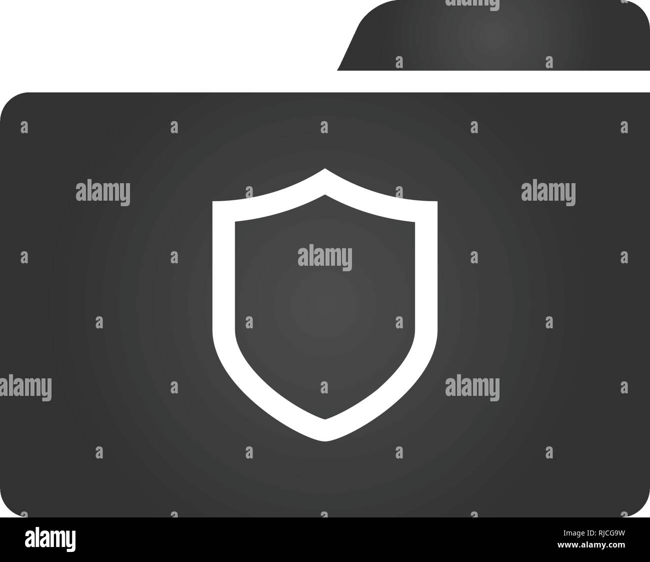 Folder Icon with secrity shield in trendy flat style isolated on white ...