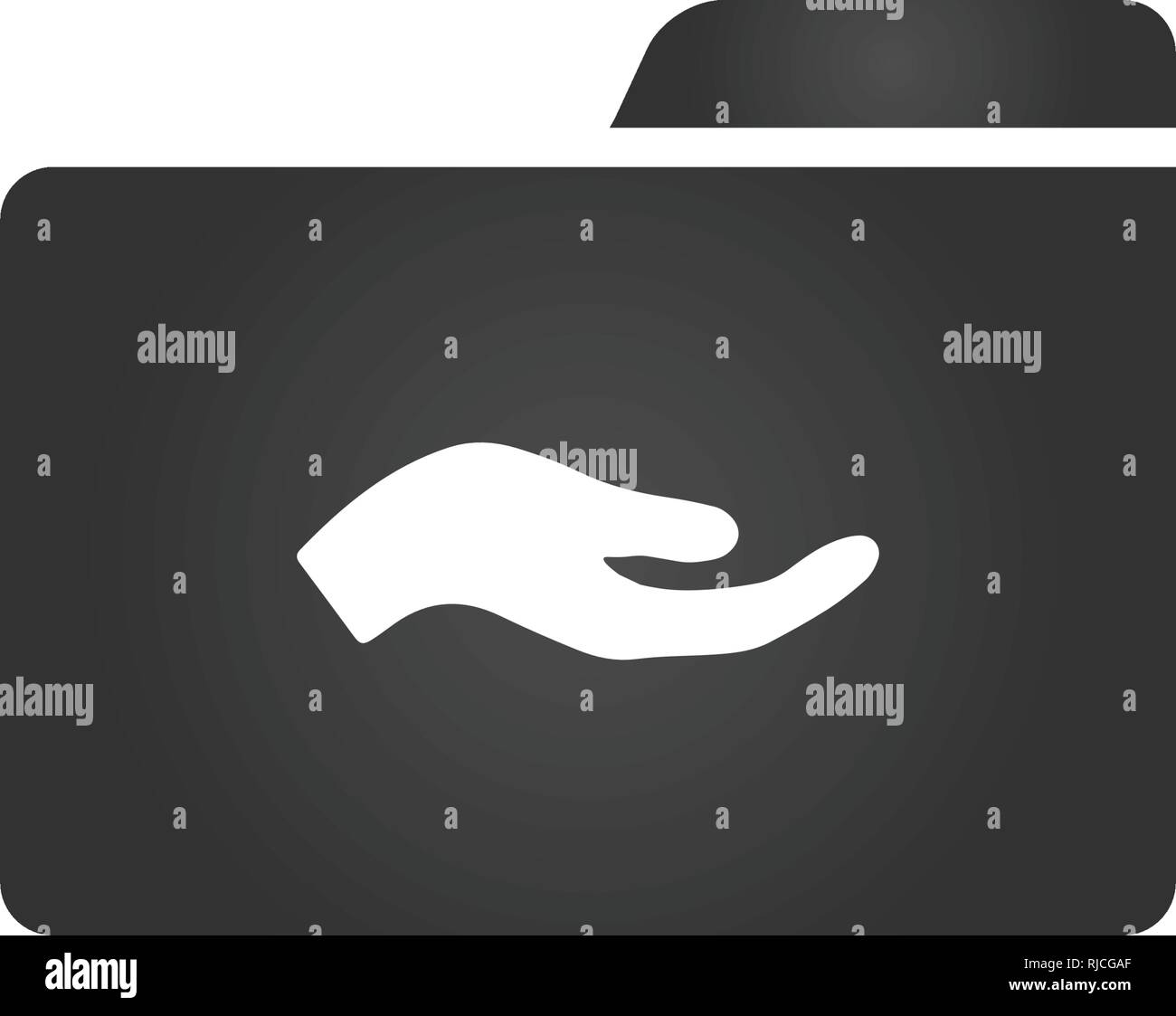 Folder Icon with share hand icon in trendy flat style isolated on white ...