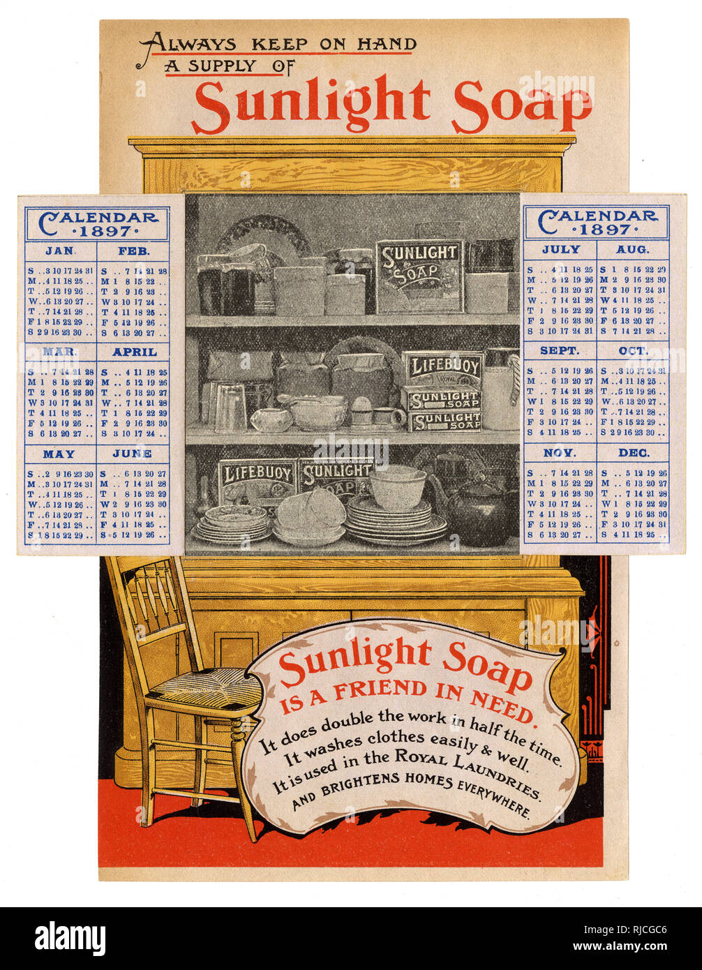 Folding Advertisement for Sunlight Soap Stock Photo - Alamy