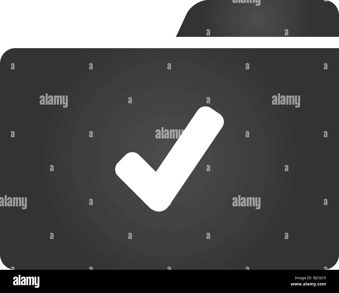 Folder Icon with checkmark icon in trendy flat style isolated on white ...