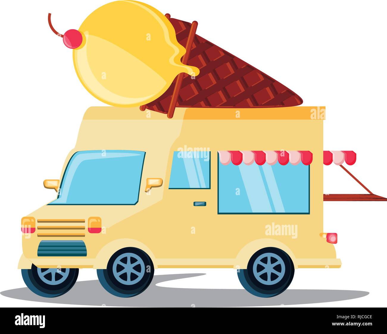 Ice cream van classic car Stock Vector Images - Alamy