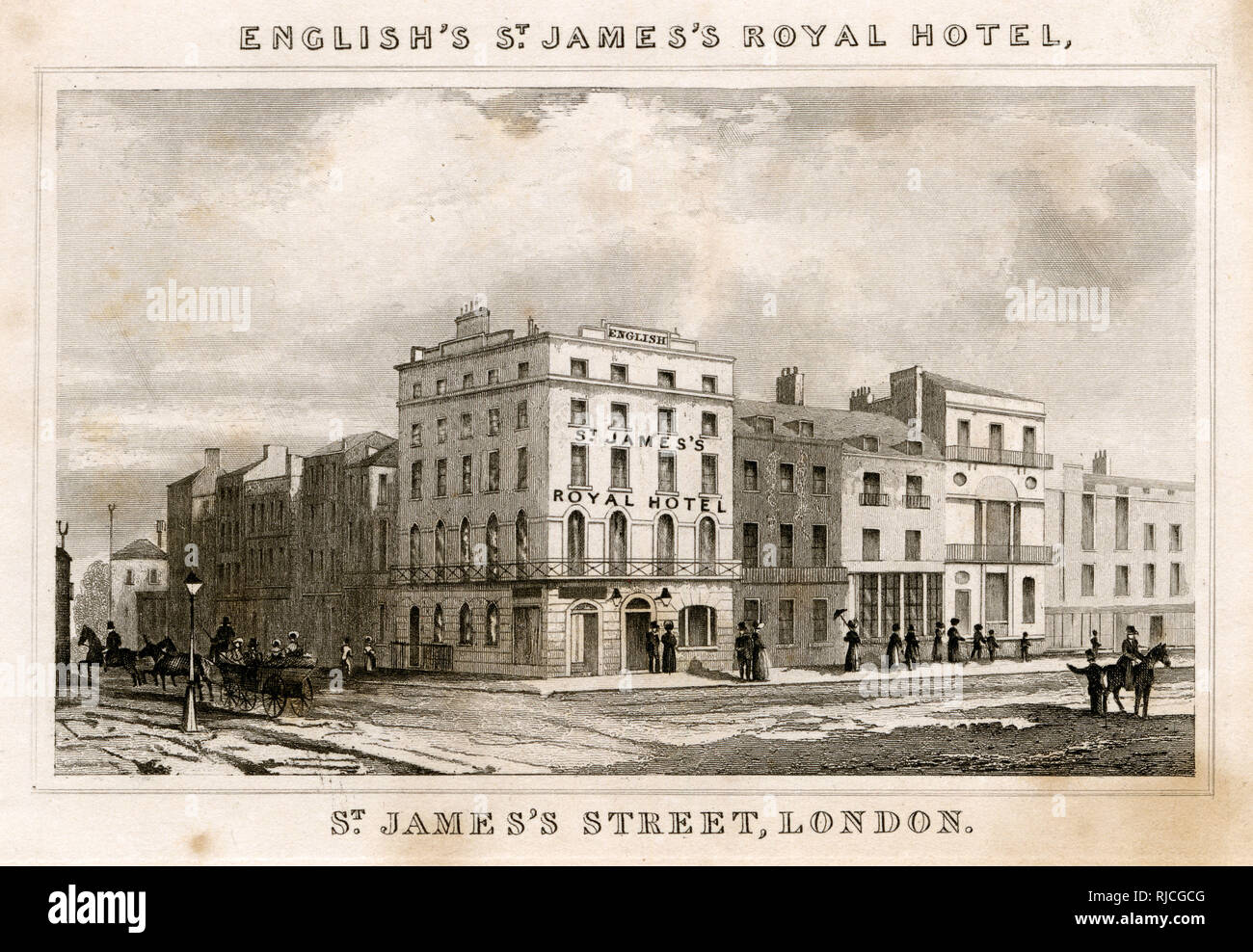 St. James Street London, Engraving High Resolution Stock Photography ...