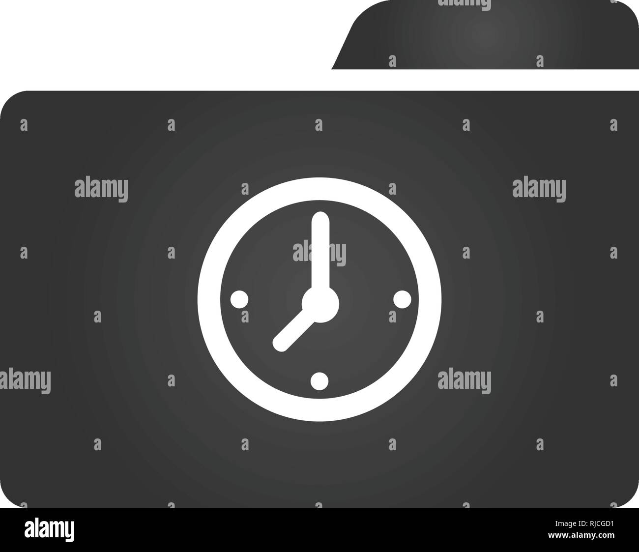 Folder Icon with clock icon in trendy flat style isolated on white ...