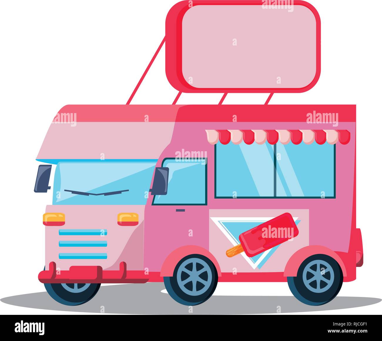 Ice cream van classic car Stock Vector Images - Alamy