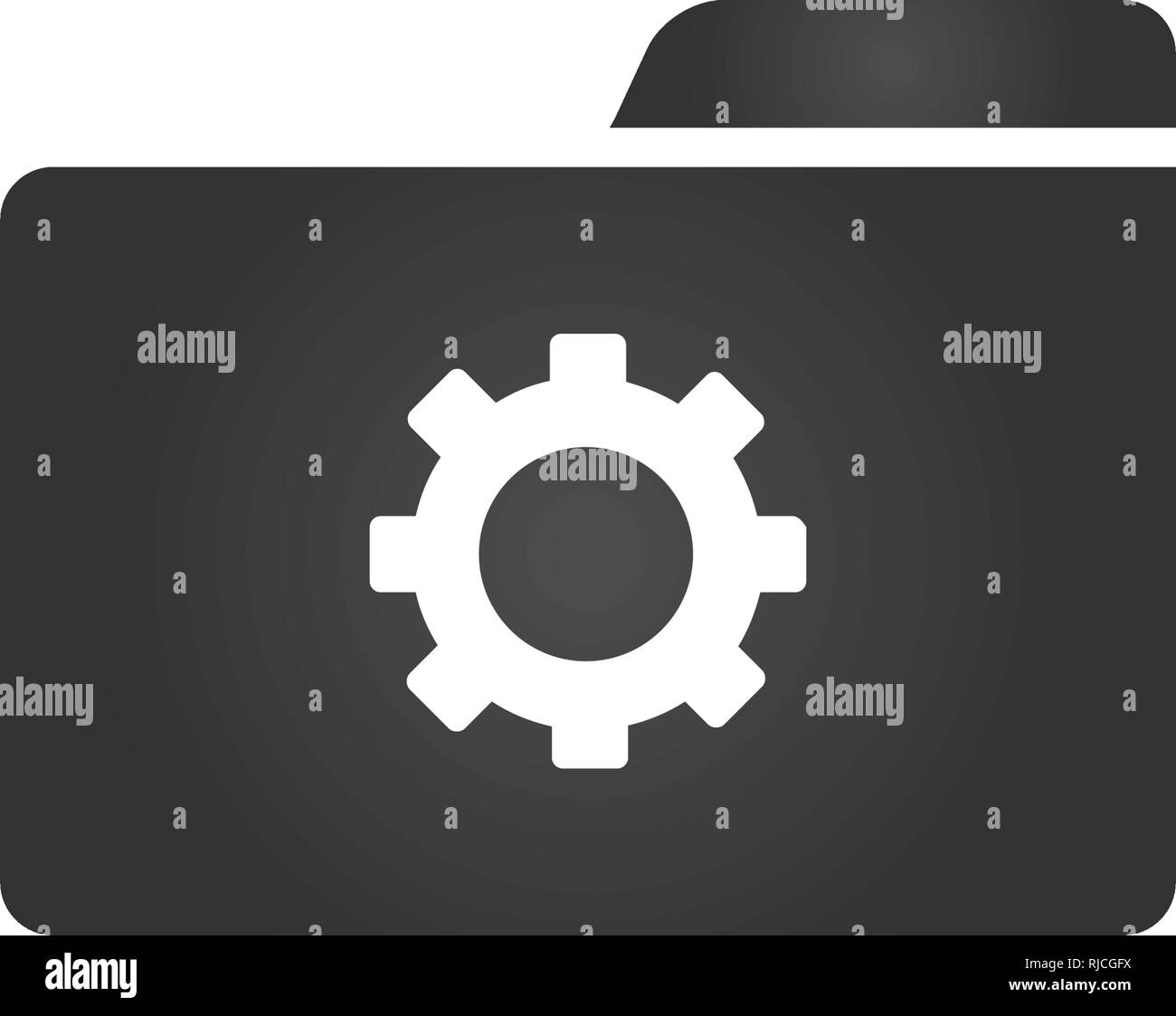 Folder Icon with settings cog or gear, system preferences icon in ...