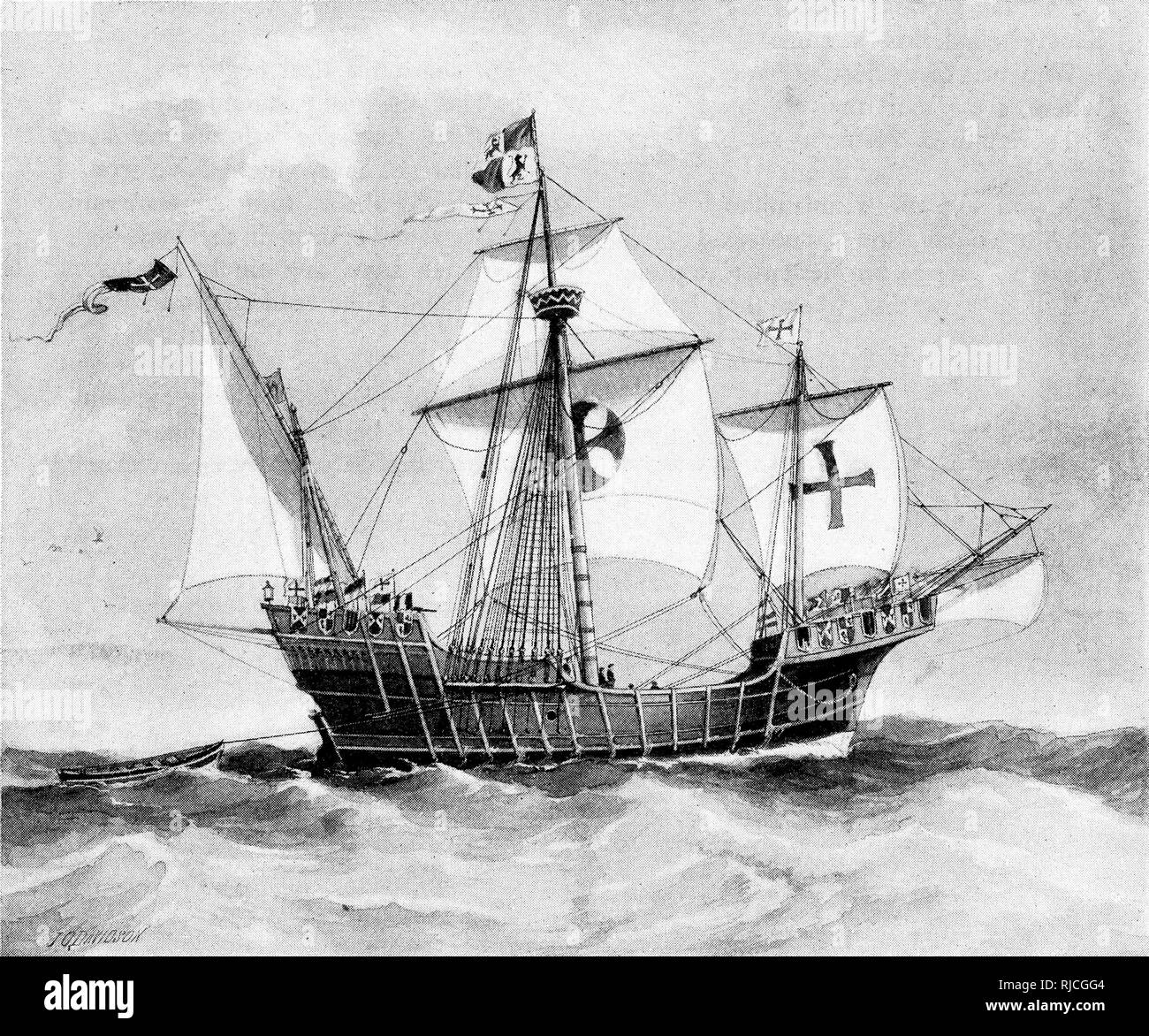 The Santa Maria - The Flagship of Columbus' Fleet Stock Photo - Alamy
