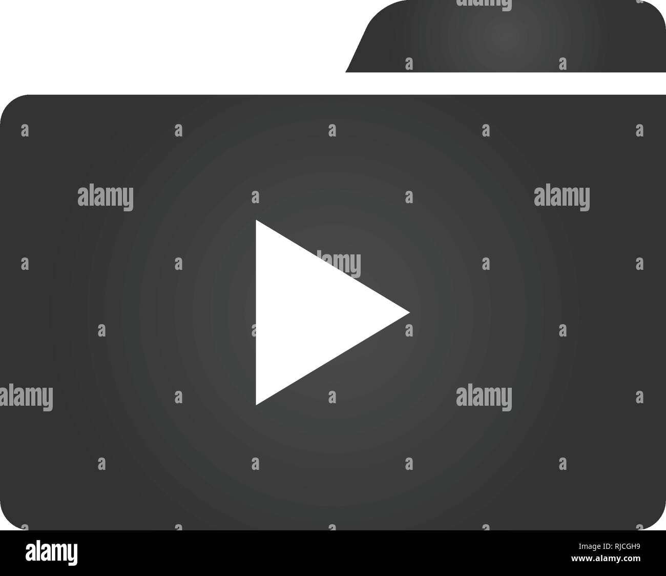 Folder Icon with play sign in trendy flat style isolated on white ...