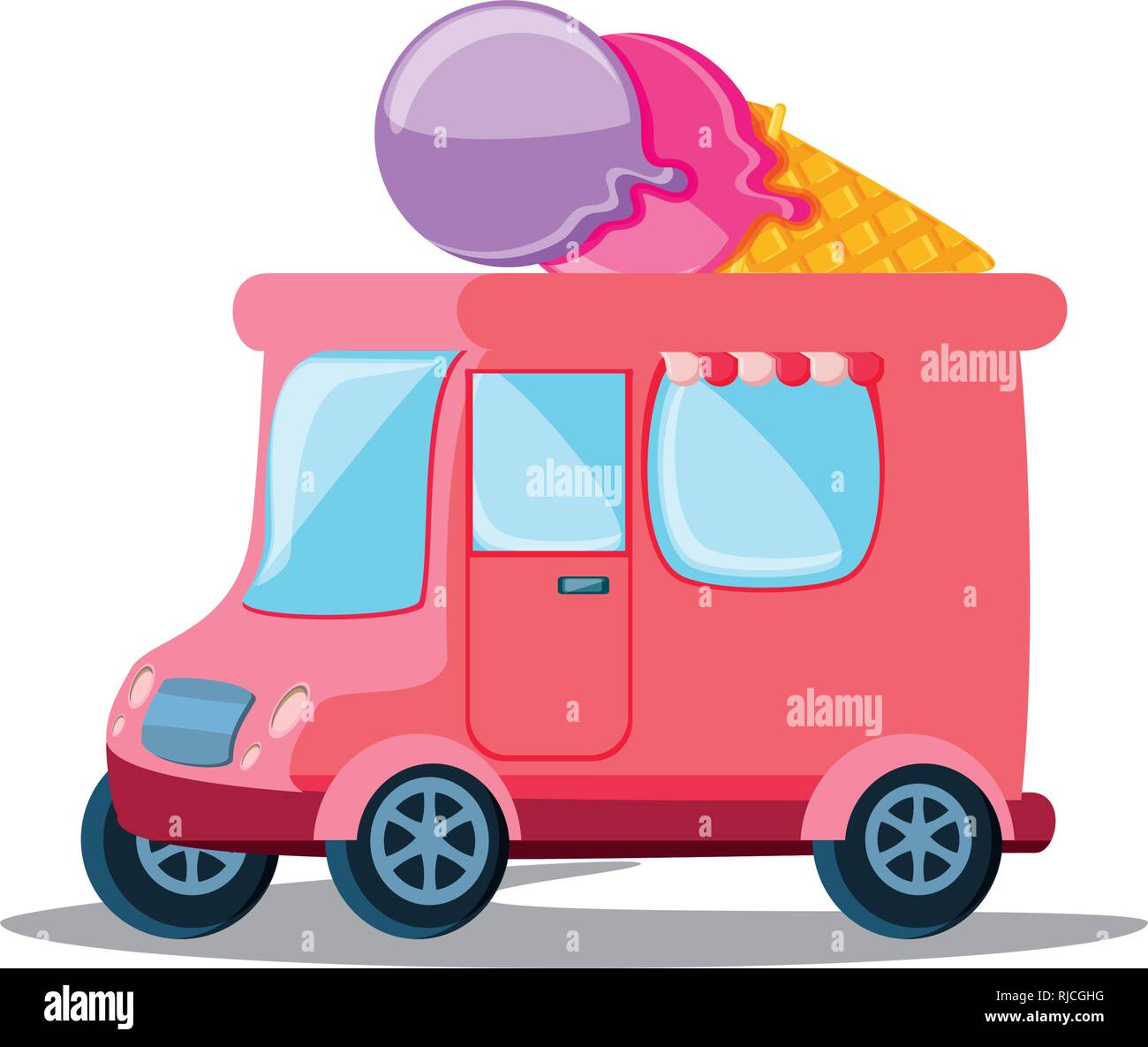 Ice cream van classic car Stock Vector Images - Alamy