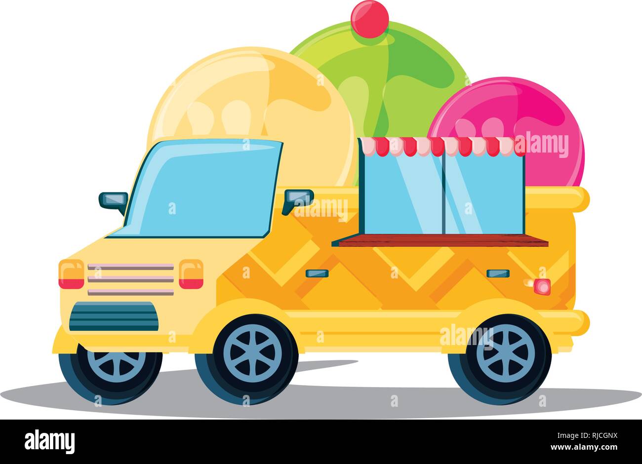 ice cream car isolated icon vector illustration design Stock Vector ...